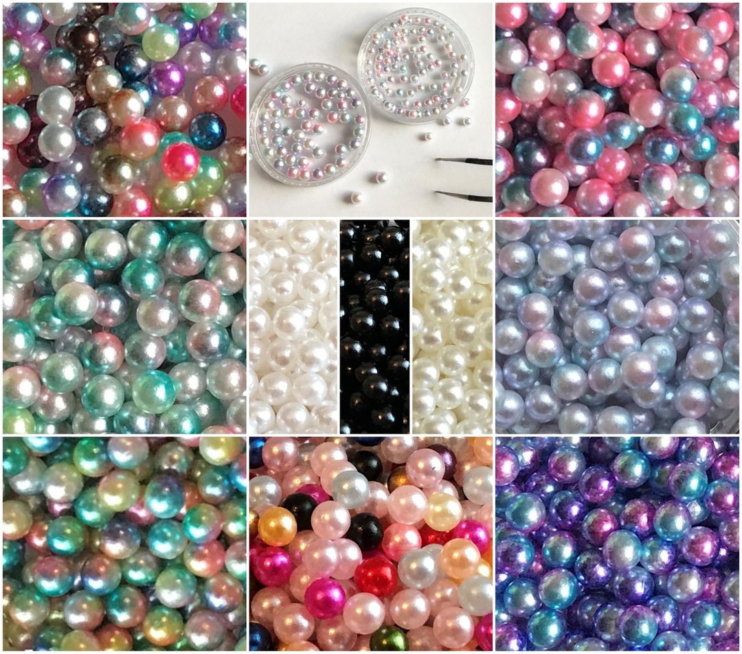 No Hole Pearl Micro Bead 3mm, 4mm Round Beads ABS Imitation Pearl Beads ...