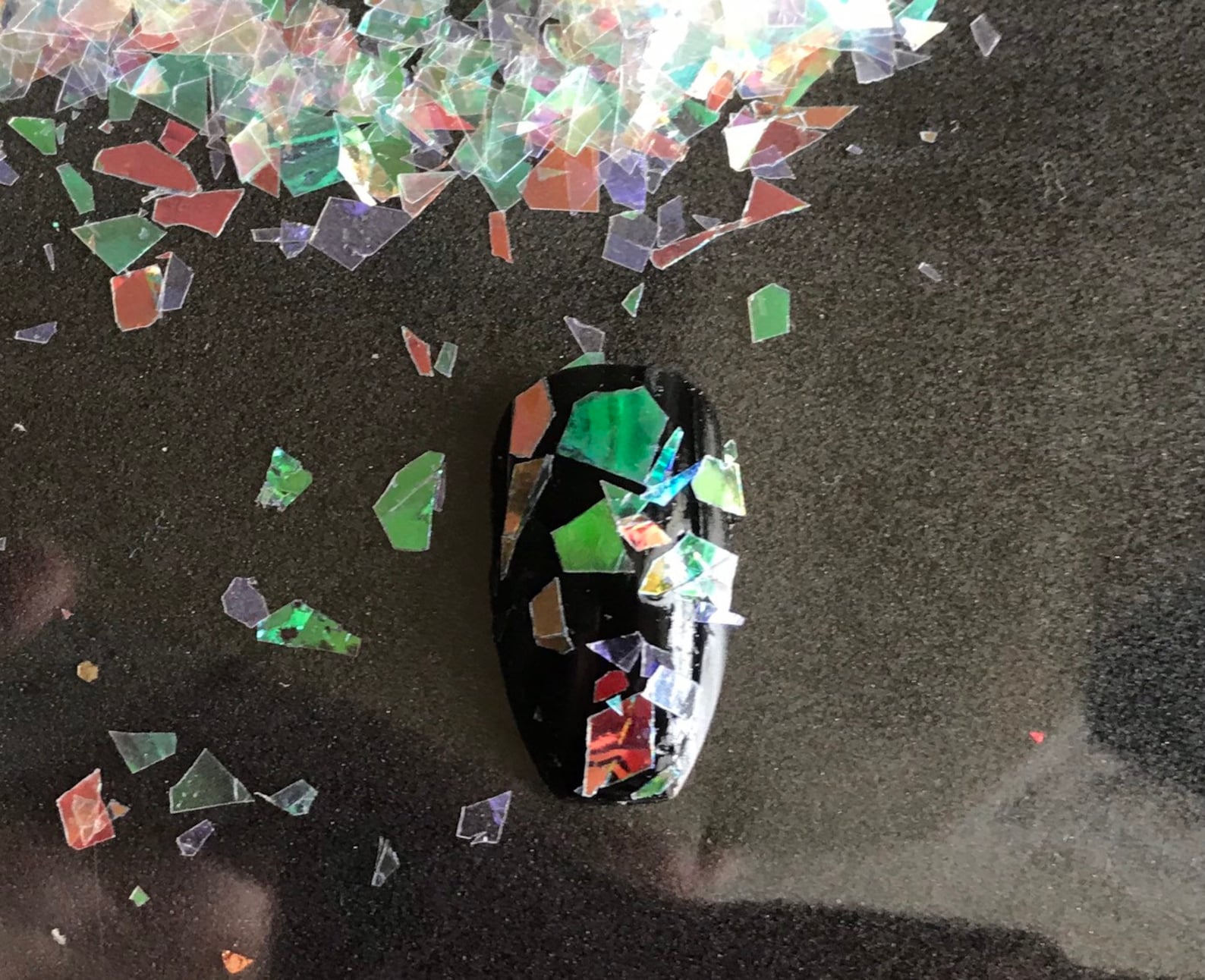 Crushed Iridescent Cellophane Glass Paper Clear AB Color Nail - Etsy