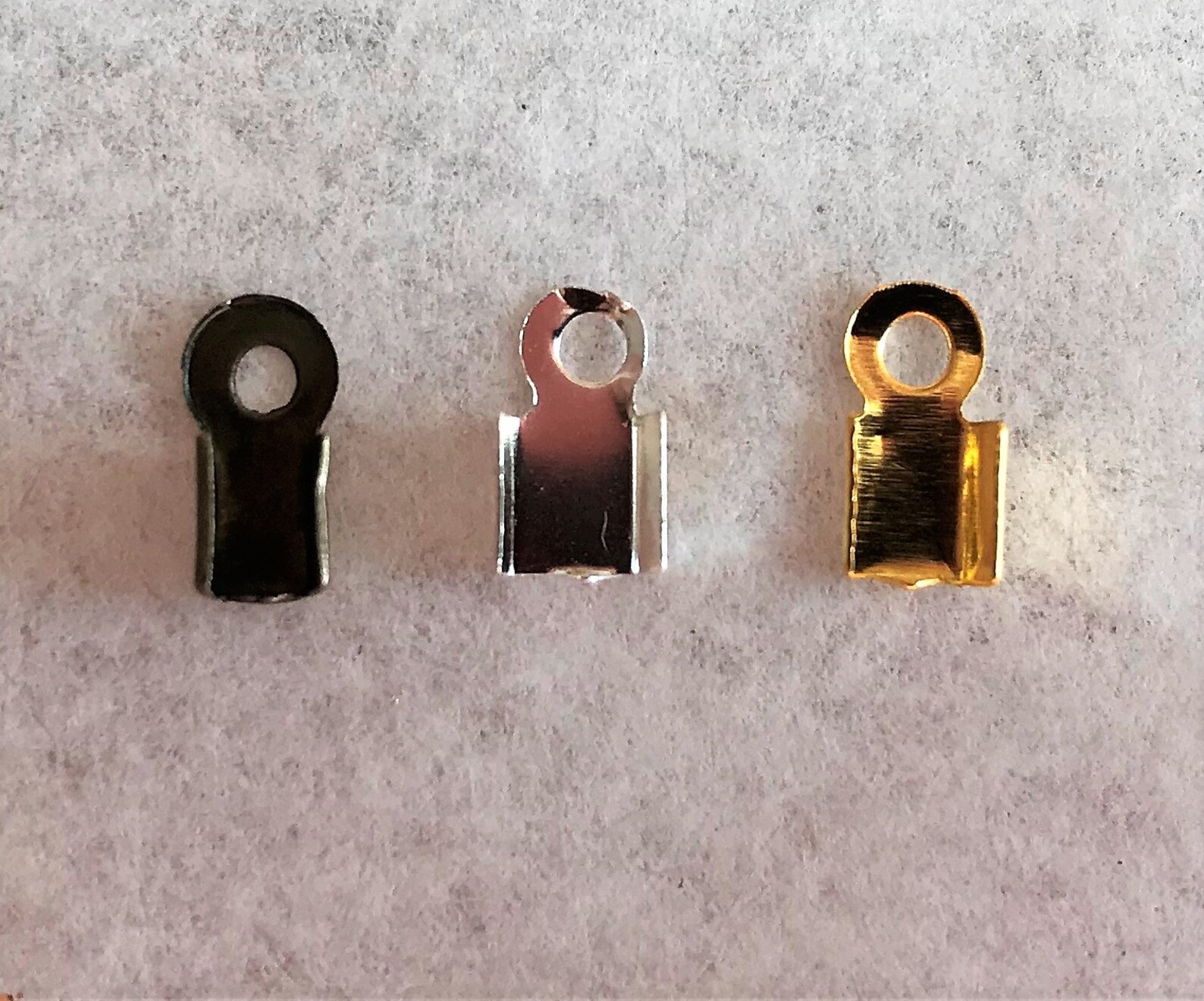 20 Pcs 3x8mm End Crimp Beads Cover Clasps Cord End Caps String Ribbon ...