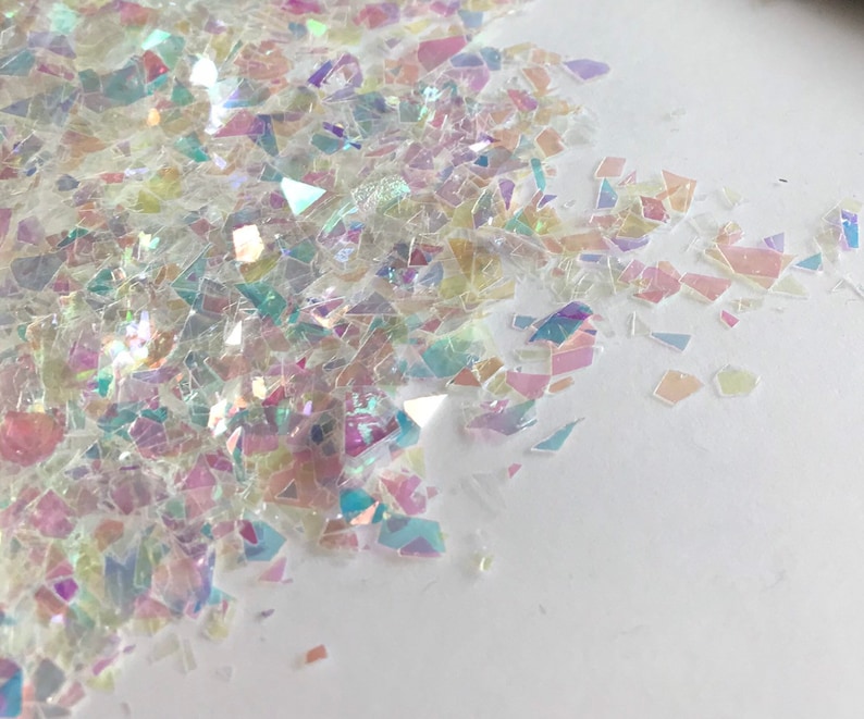 Crushed Iridescent Cellophane Glass Paper Clear AB Color | Etsy