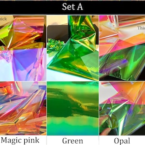 Thick Colorful Opal, Fire Opal Glass Paper Iridescent Dichroic Film ...