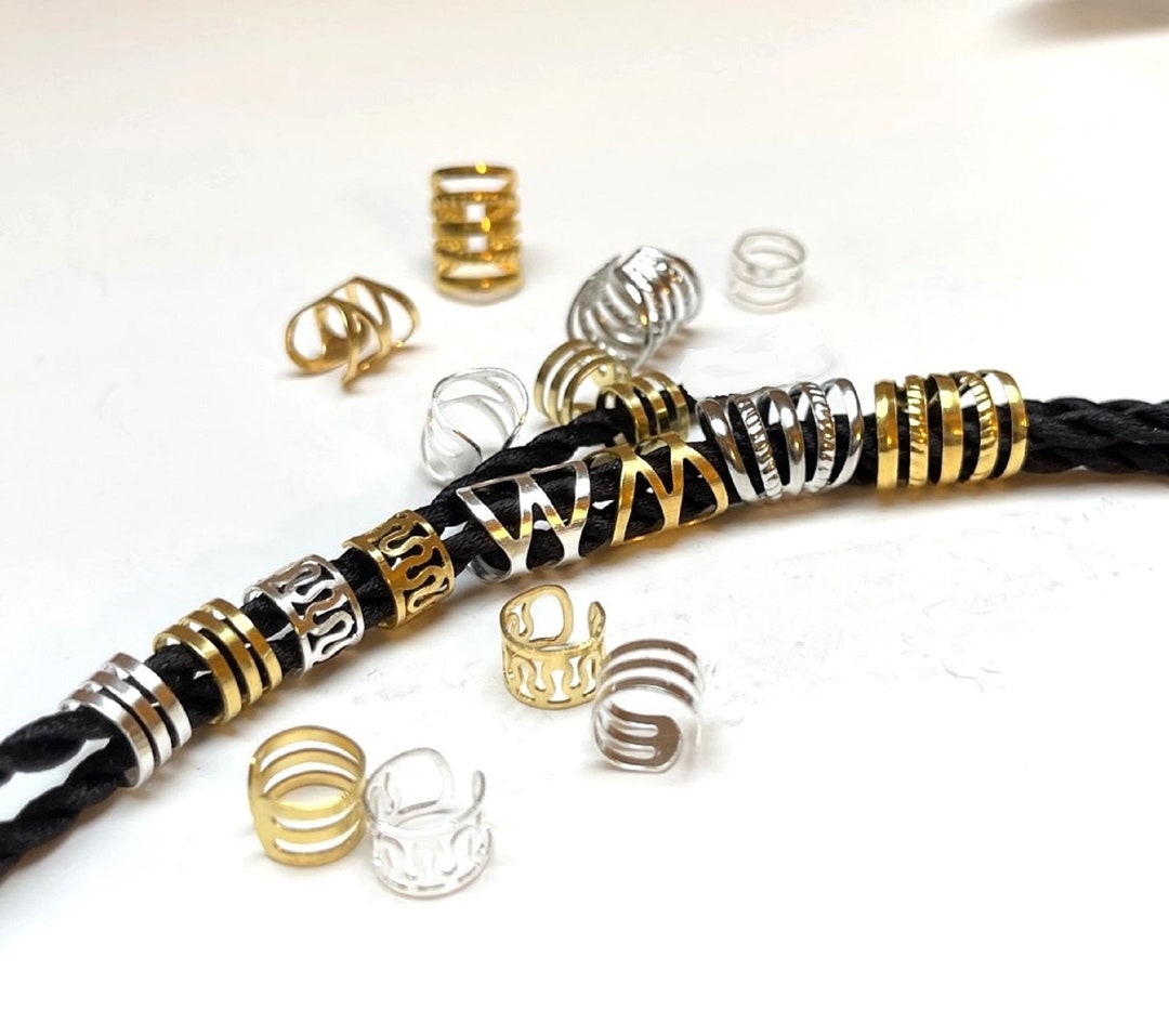 Adjustable Hair Braid Dread Lock Beads Cuffs Clips Rings for Hair ...