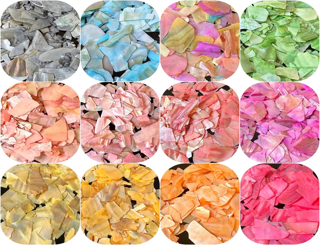 Abalone Shell Crushed Thin Slice Natural Seashell Chips Flakes Nail ...