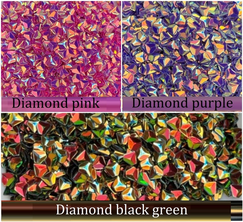 3mm Diamond Shape Holographic Sequins 3D Pvc Loose Sequin | Etsy