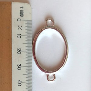 High Polished Silver Plated Open Back Bezel Pendant, Round Two Loops ...