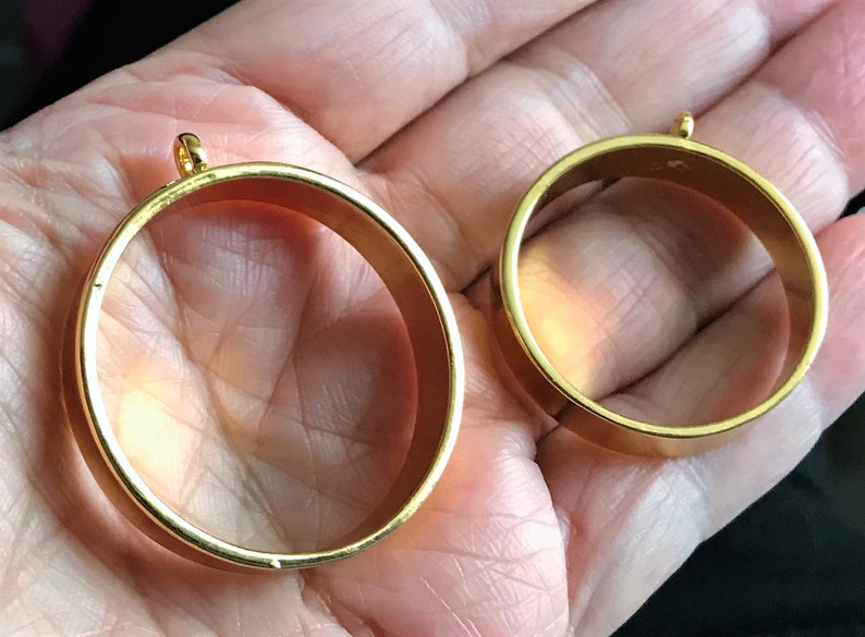 High Quality Round Gold Tone Framework Open Back Bezels Pendant Blanks ...