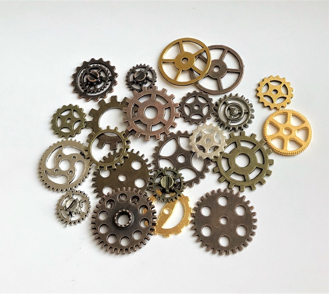 Random Mix Vintage Alloy Mechanical Steampunk Cogs & Gears Pack DIY ...