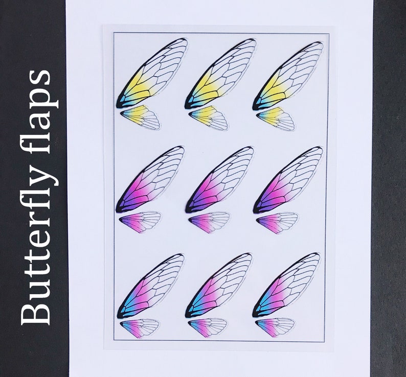 Butterfly Flaps Fairy Wings Transparent Image Sheet Epoxy Resin Molds ...