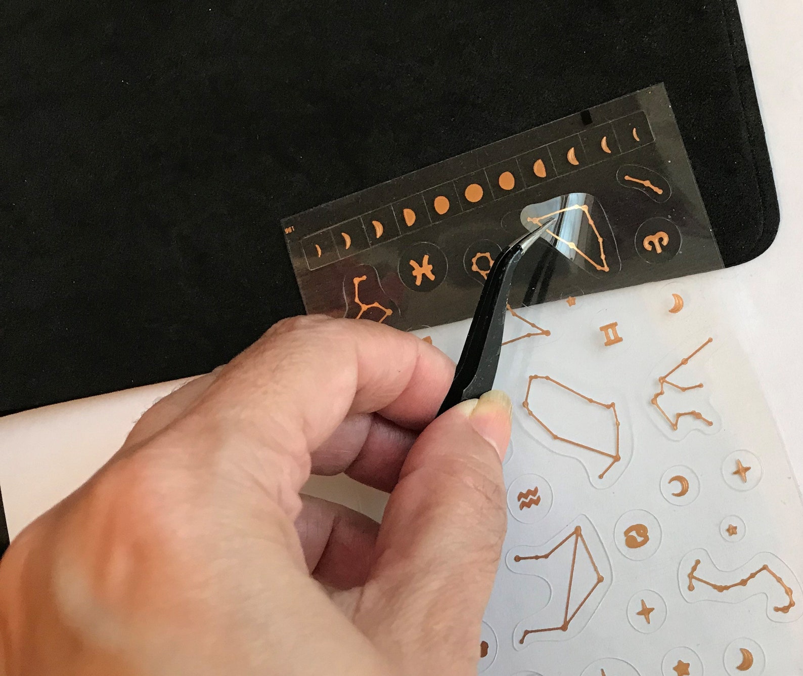 Constellation Stars Space Alphabet Symbols Transparent Plastic Sticker ...