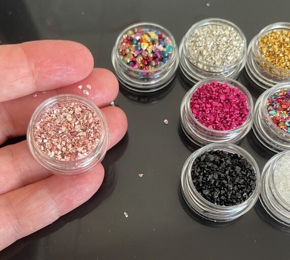 Fine Crushed Broken Glass Crystals 3D Nail Art Resin Art Micro Beads Metallic Shell Glitter Stone Decoration Active Etsy