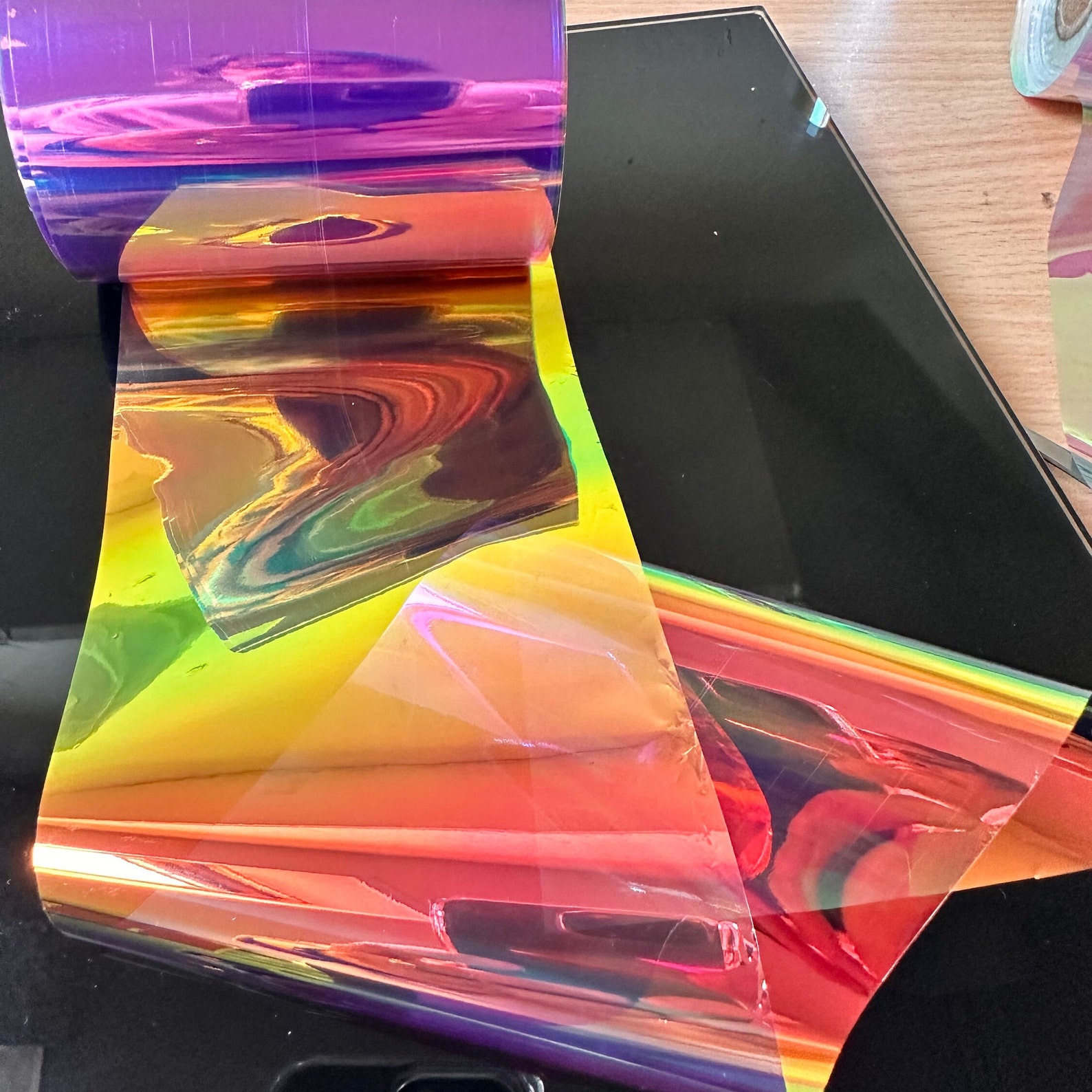 Thick Colorful Opal, Fire Opal Glass Paper Iridescent Dichroic Film ...