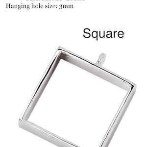 High Polished Silver Plated Open Back Bezel Pendant, Round Two Loops ...
