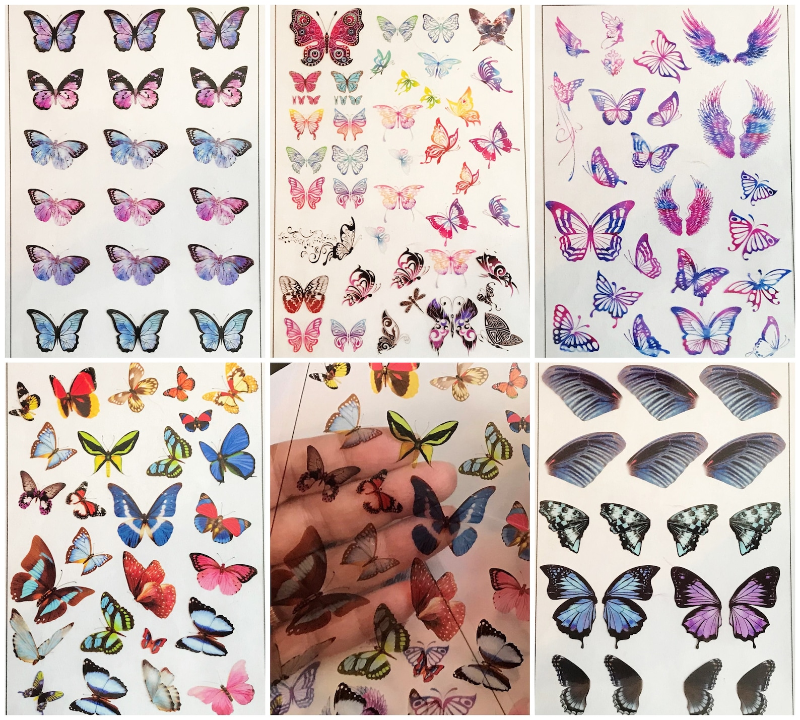 Butterfly Flaps Fairy Wings Transparent Image Sheet Epoxy Resin Molds ...