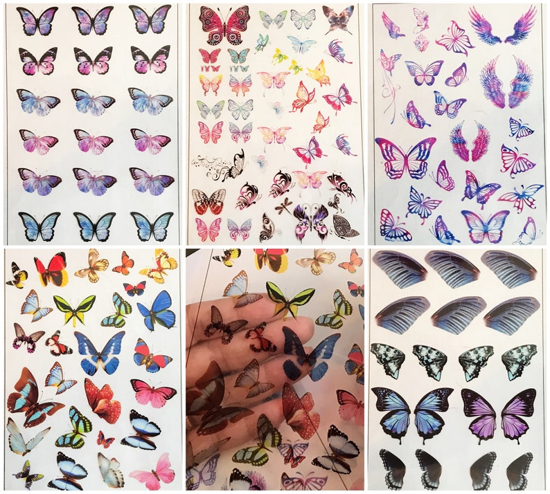Butterfly Flaps Fairy Wings Transparent Image Sheet Epoxy - Etsy