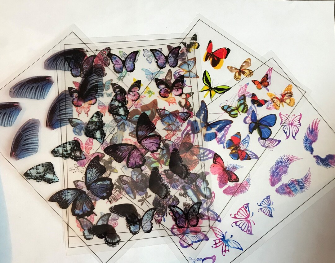 Butterfly Flaps Fairy Wings Transparent Image Sheet Epoxy Resin Molds ...