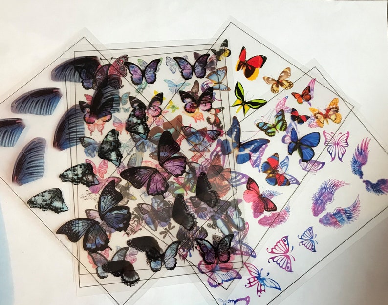 Butterfly Flaps Fairy Wings Transparent Image Sheet Epoxy | Etsy