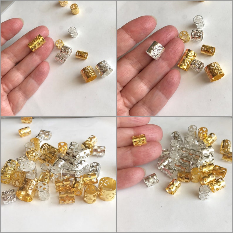 Adjustable hair Clips Golden/Silver filigree micro adjustable | Etsy