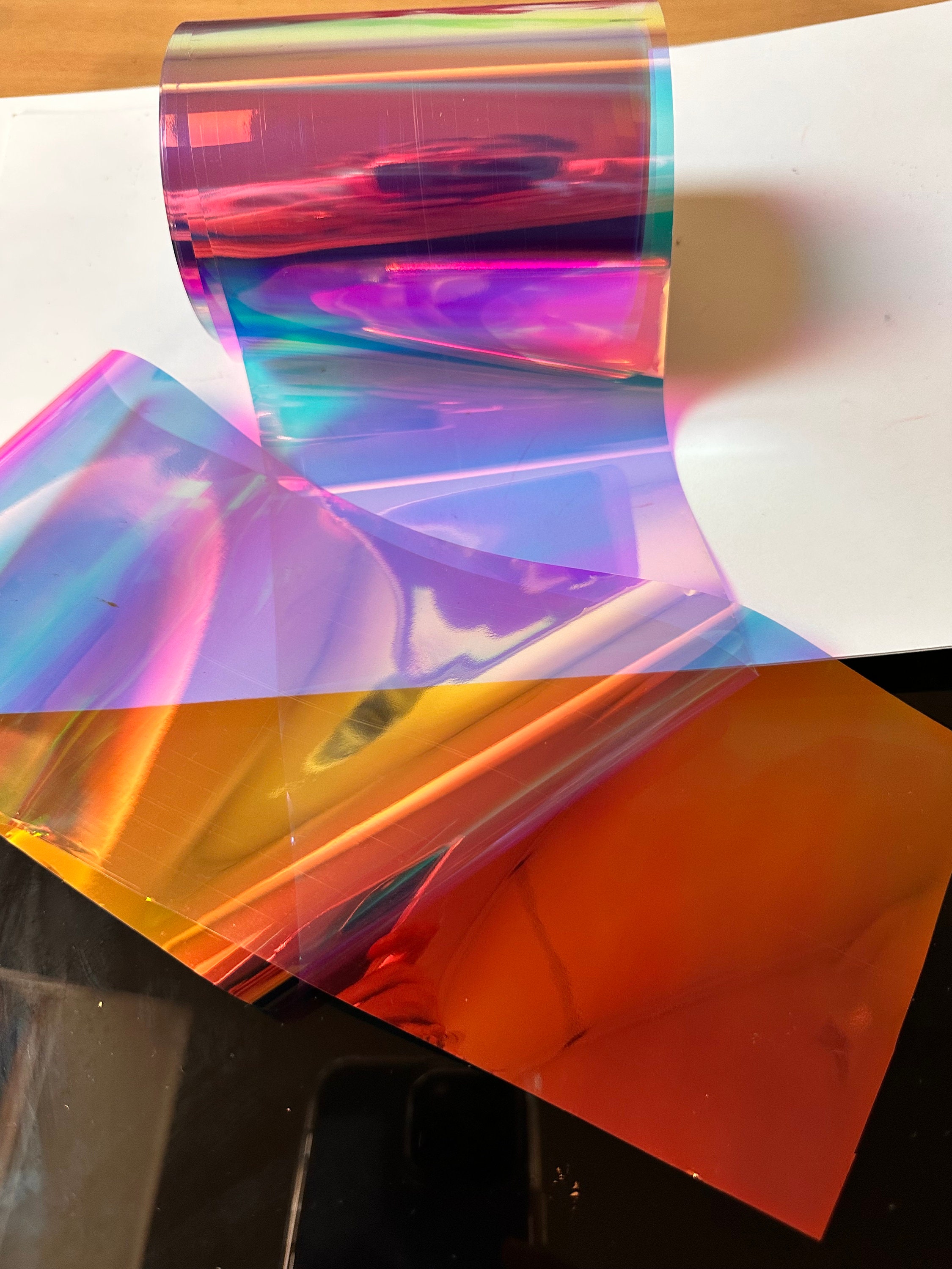 Thick Colorful Opal, Fire Opal Glass Paper Iridescent Dichroic Film ...