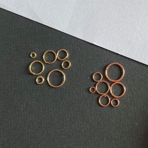 Jump ring mixed sizes jump rings KC gold bronze silver gold, dark ...