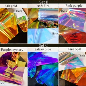 Thick Colorful Opal, Fire Opal Glass Paper Iridescent Dichroic Film ...