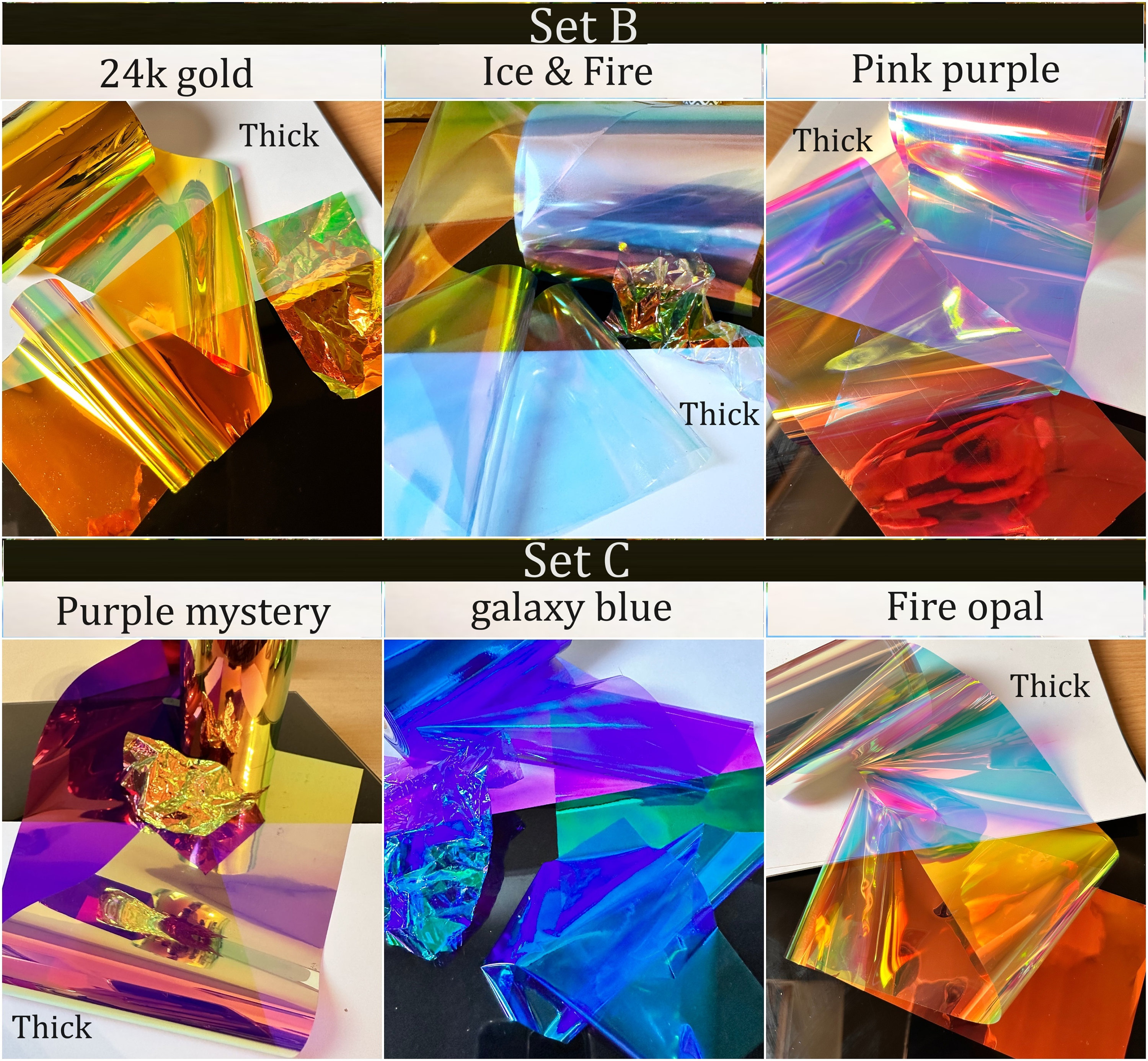 Thick Colorful Opal, Fire Opal Glass Paper Iridescent Dichroic Film ...