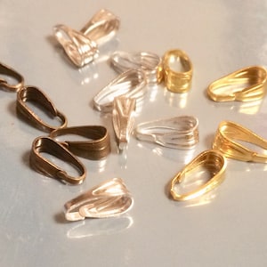 Snap on Bail Loops Pendant Bails Jewellery Findings , Clips Hanger ...