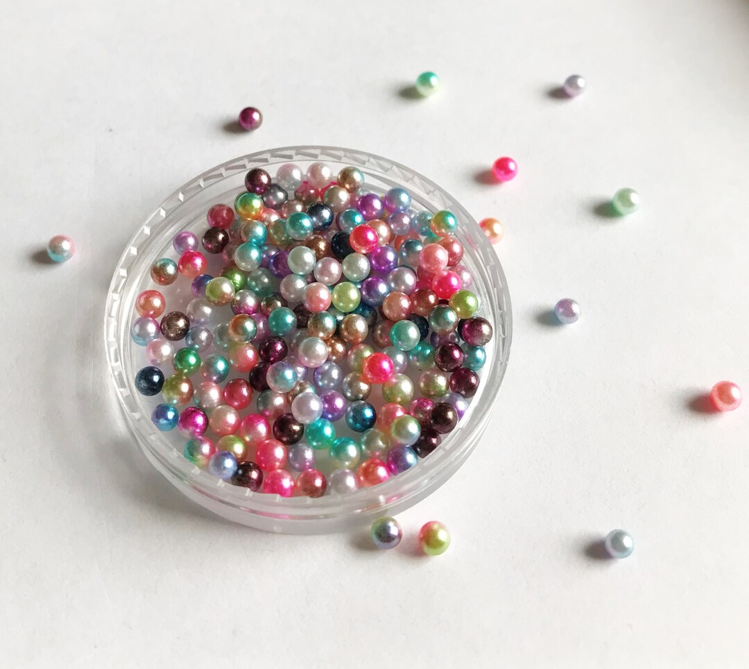 No Hole Pearl Micro Bead 3mm, 4mm Round Beads ABS Imitation Pearl Beads ...