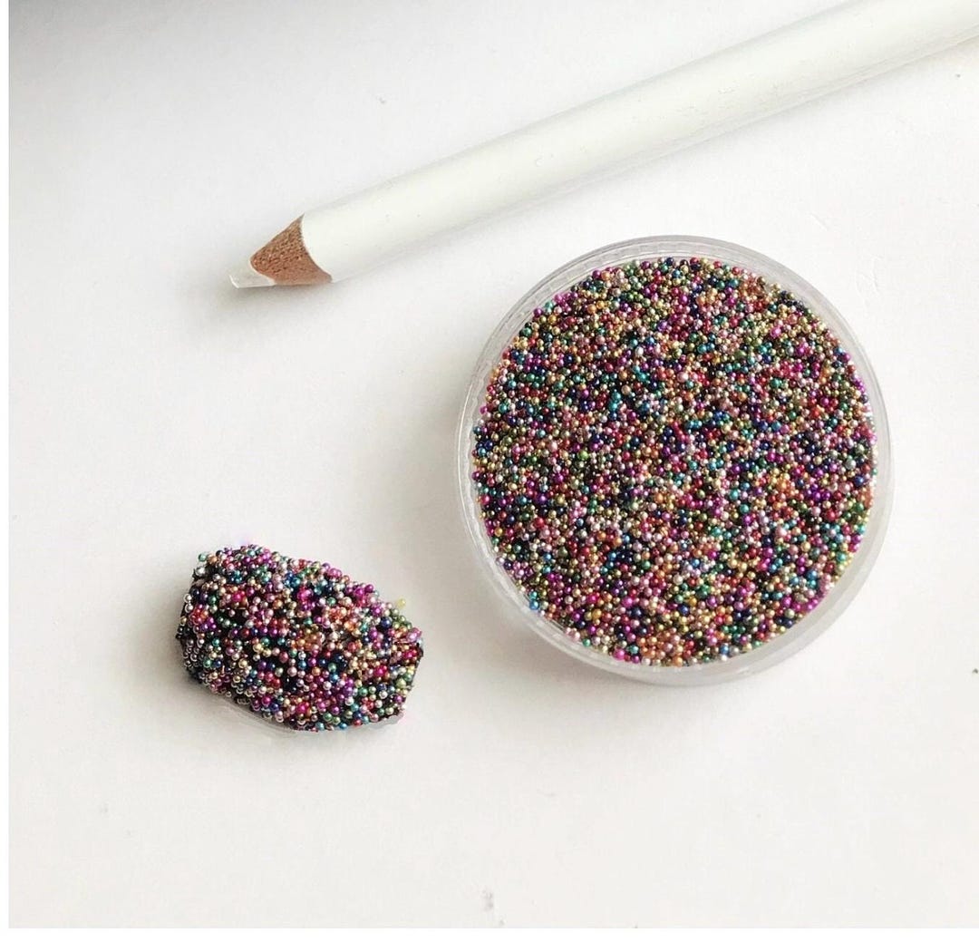 Metallic Glass Micro Caviar Fairy Beads No Hole 0.6mm -1mm Caviar ...