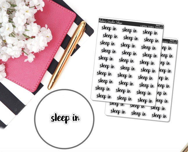 Sleep In Cursive Lettering Script Planner Stickers | Etsy