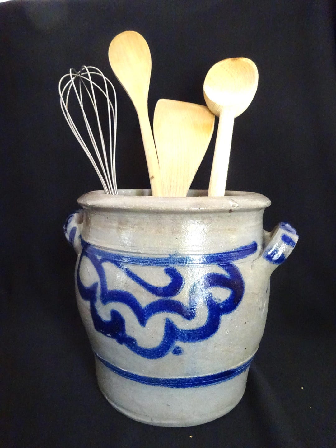 Vintage Pottery Blue French Stoneware 102 Ceramic Pot Blue French ...