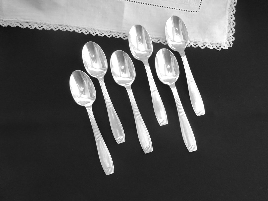 Christofle Espresso Spoons, Coffee Saigon Pattern, 6 Art Deco ...
