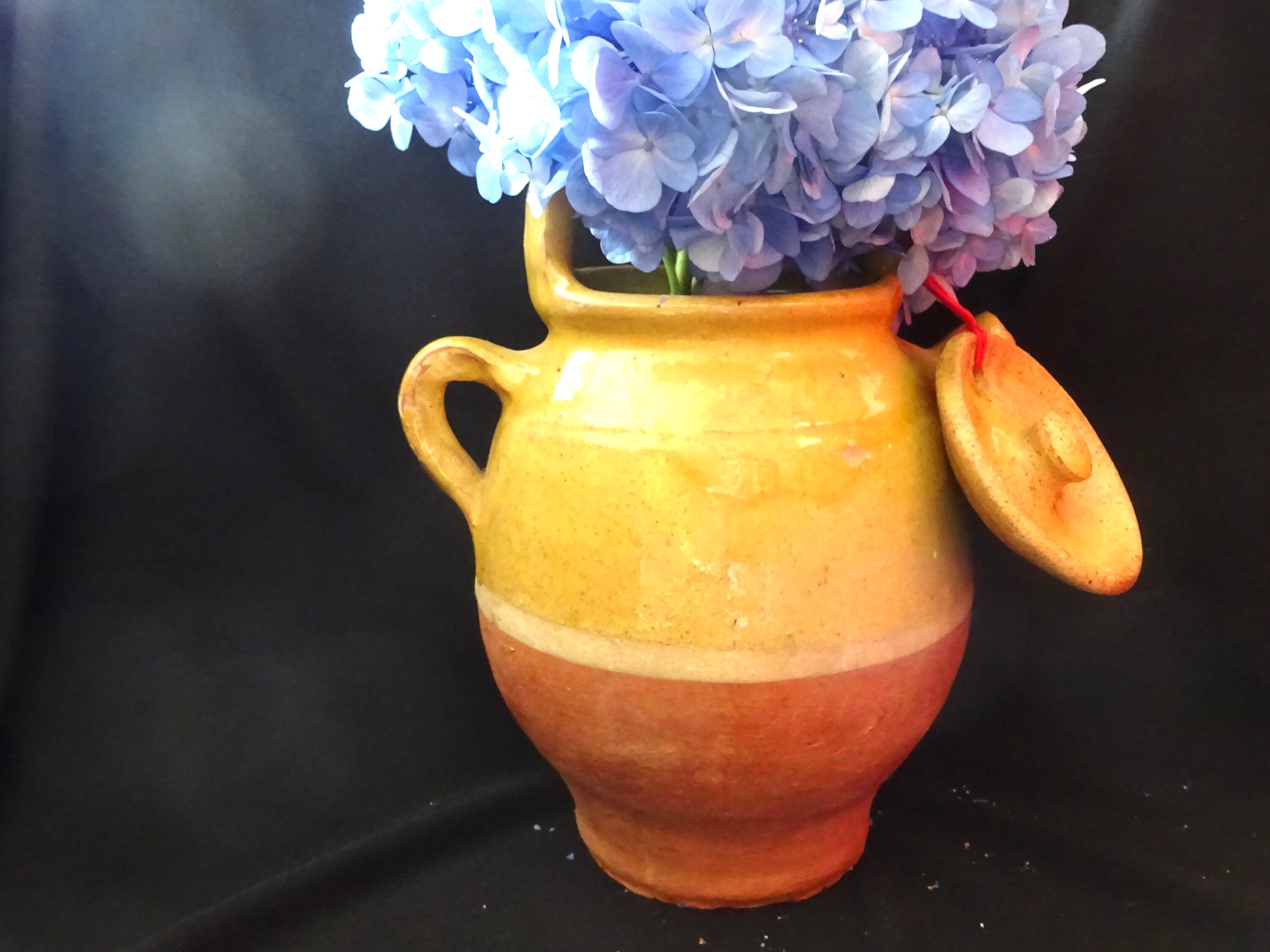 Vintage French Pot Ceramic France Pottery Stoneware Yellow Tan, Clay ...