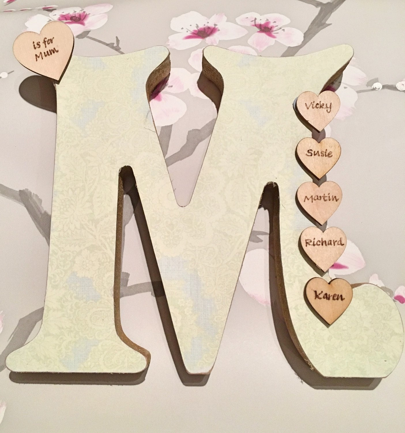 M is For....mum/personalised Freestanding Letter M Mother's Day Gift - Etsy