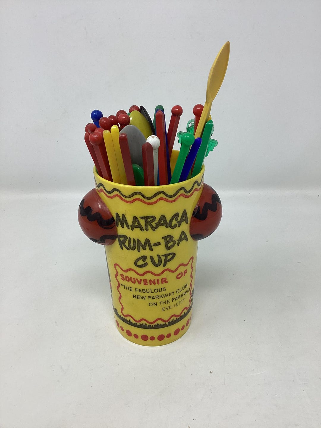 Circa 1950 Souvenir Maraca Rum-ba Cup With 40 Assorted Massachusetts ...