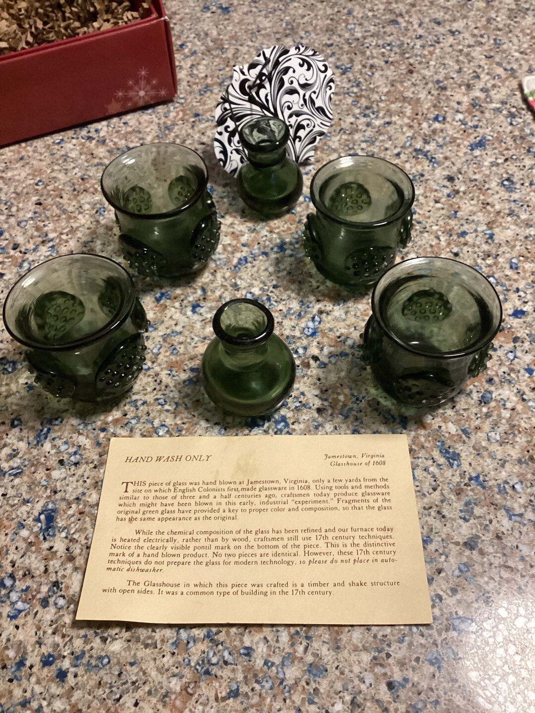 Six Piece Handblown Glass Set Made at Jamestown Glasshouse - Etsy