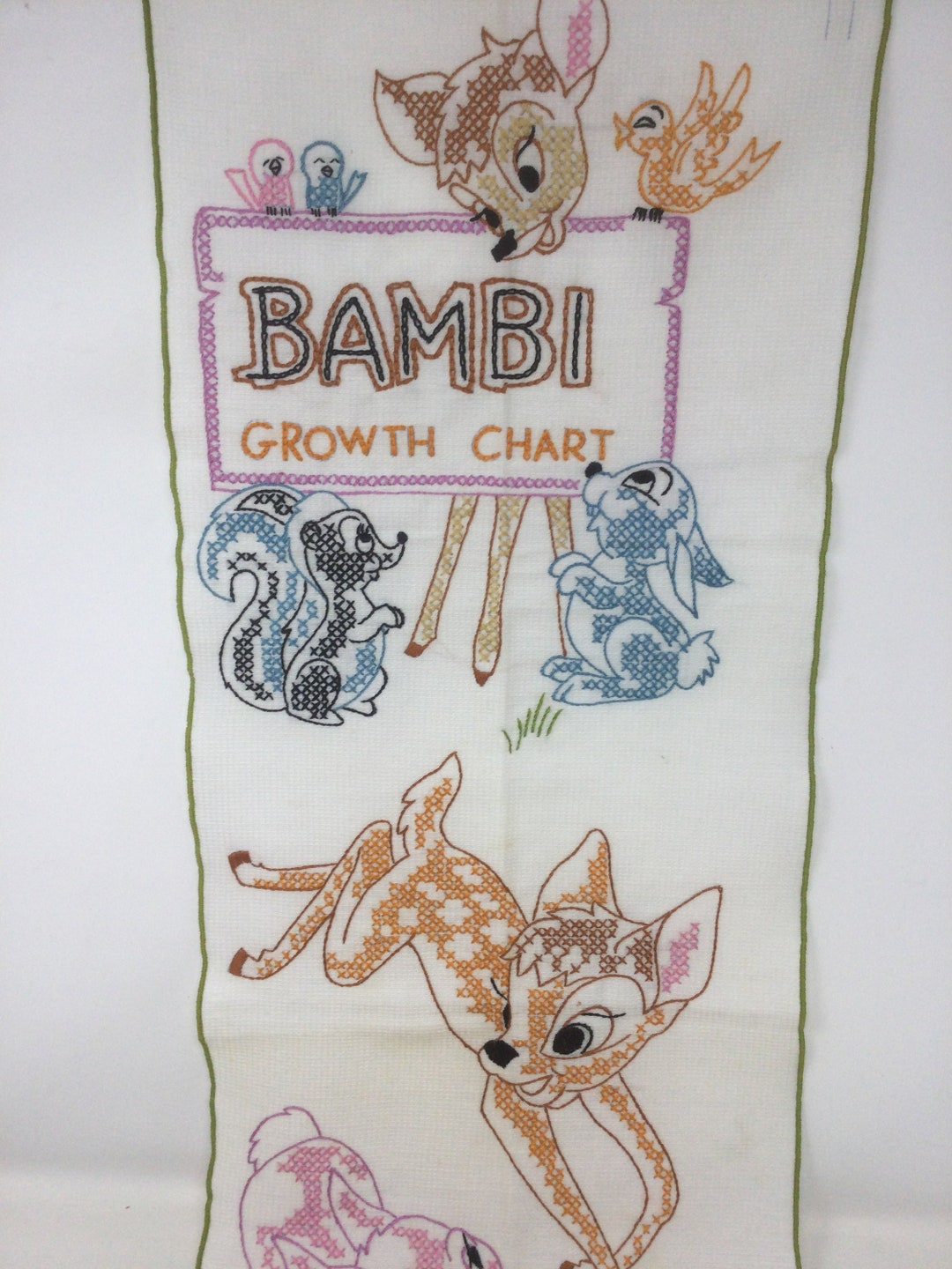 Circa 1960s Embroidered Bambi Growth Chart - Etsy