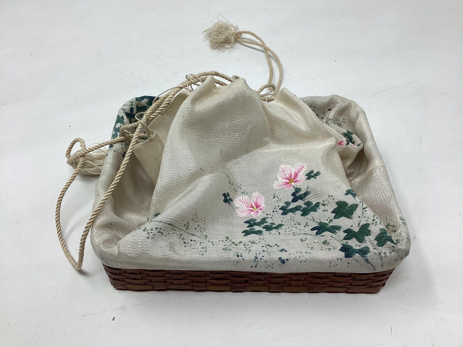 Silk and Woven Basket Sewing Bag - Etsy