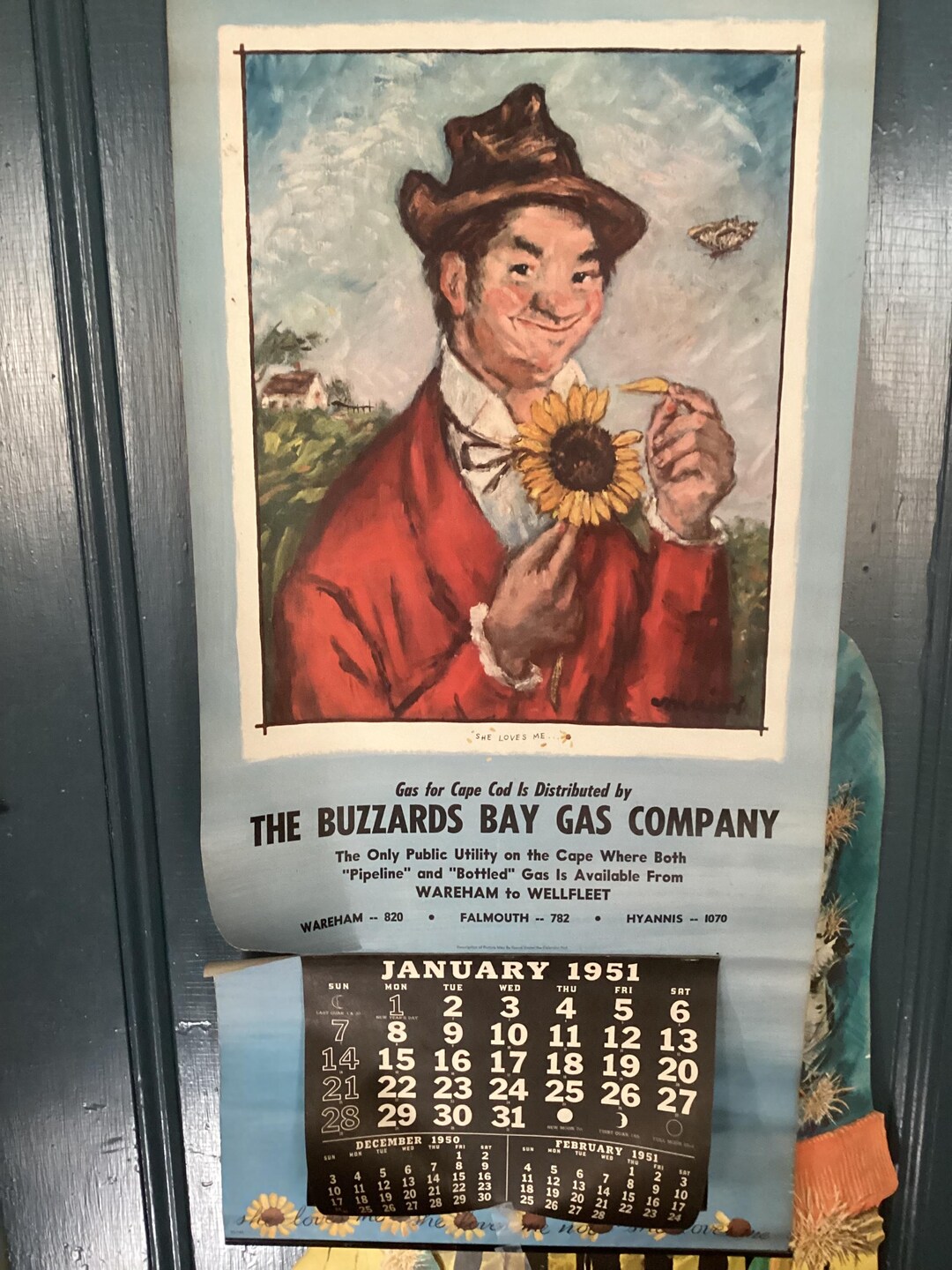1951 Buzzards Bay Cape Cod Gas Co Wall Advertising Calendar - Etsy