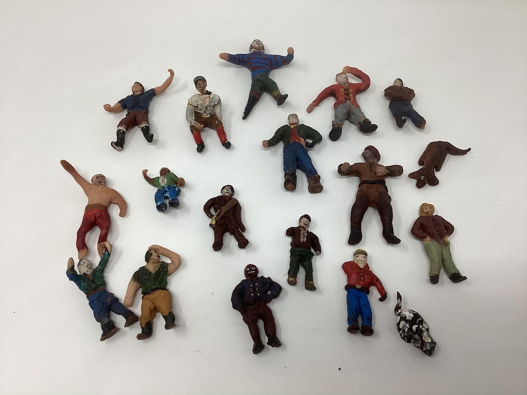 Lot of 18 Different Miniature Hand Made Clay Figures - Etsy