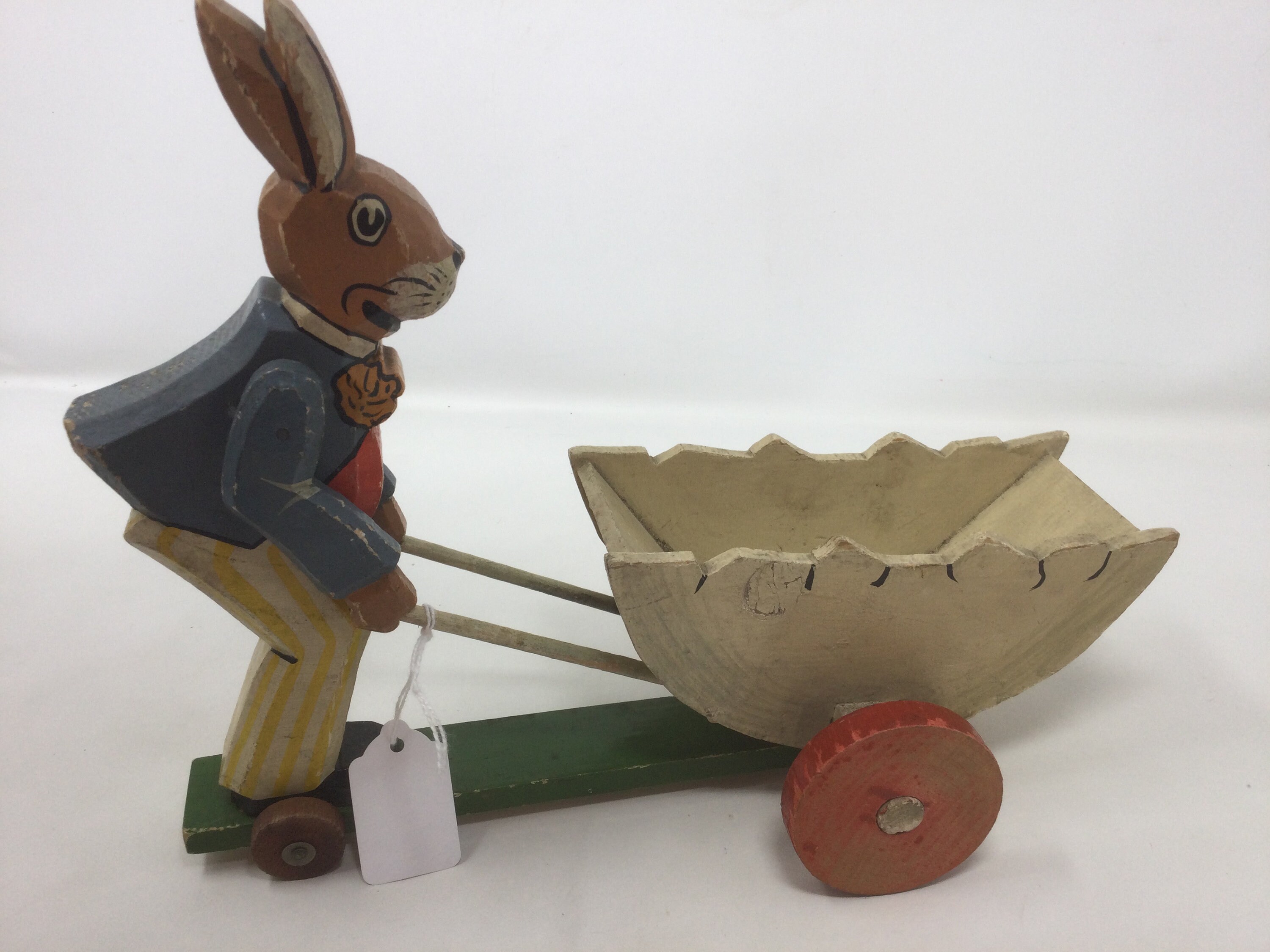 Ornaments & Accents Circa 1940’s Folk Art Handmade Wooden Easter Rabbit ...
