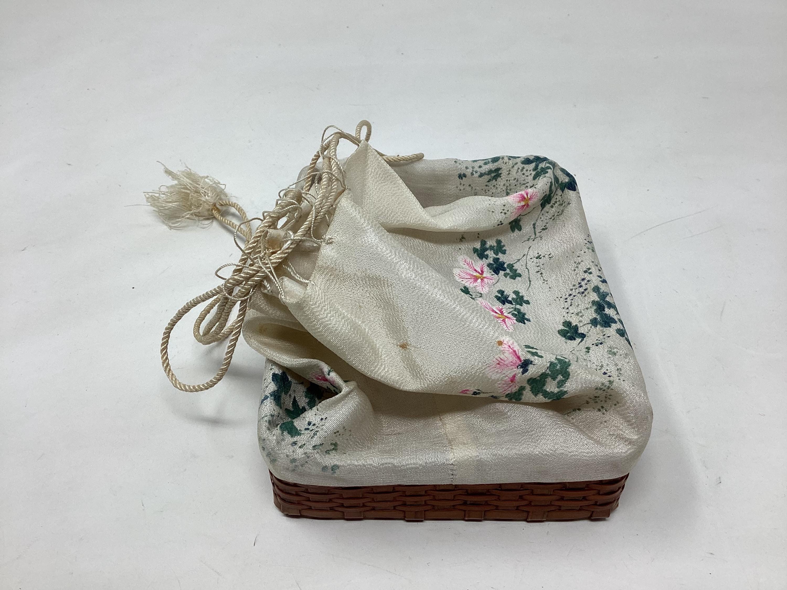 Silk and Woven Basket Sewing Bag - Etsy