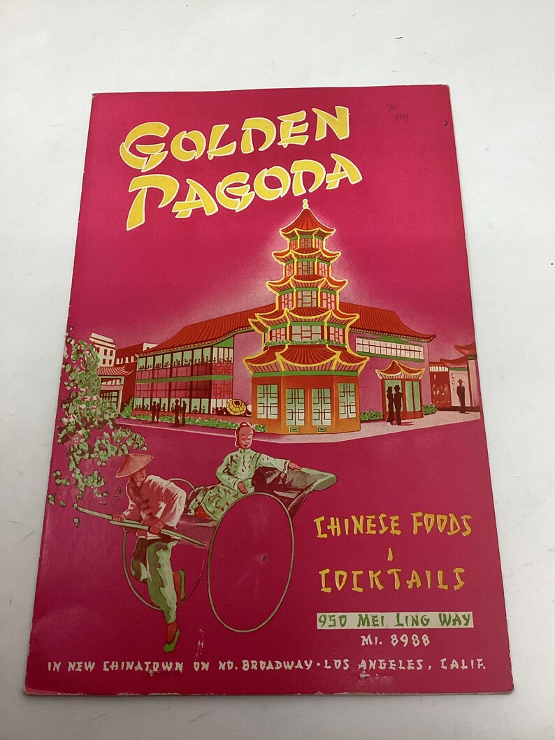 Original Circa 1950 Golden Pagoda Los Angeles Menu - Etsy
