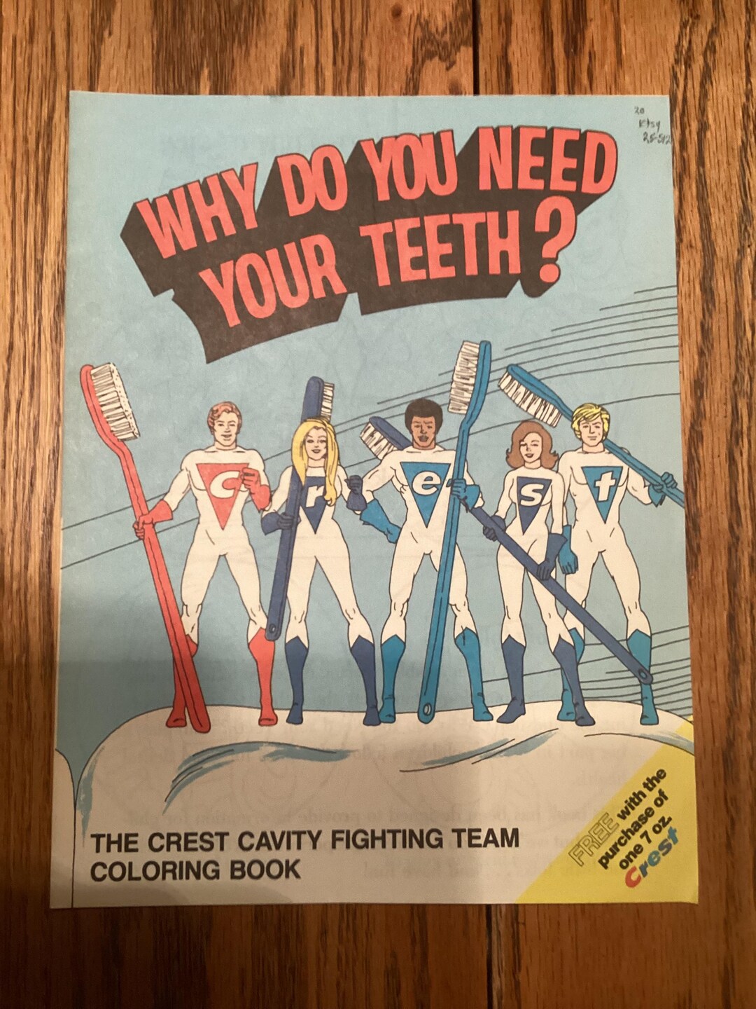 Circa 1970’s Crest Toothpaste Coloring Book - Etsy