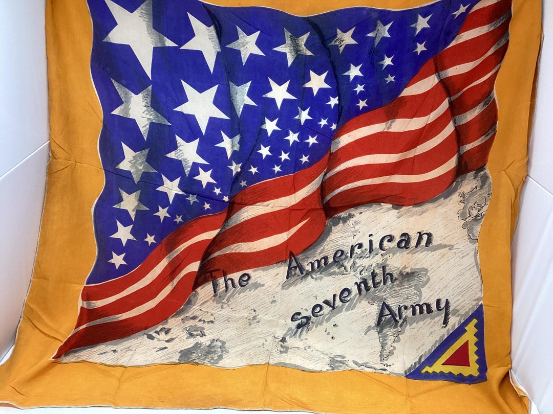 Circa World War II Beautifully Designed and Colored Silk Patriotic ...