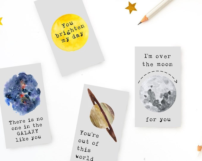 Solar System Valentine Cards, Printable Valentine Cards, Space ...