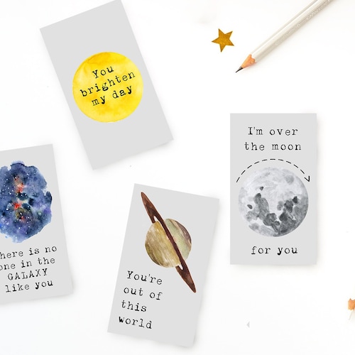 Space Valentine Card for Kids Space Valentine Printables - Etsy