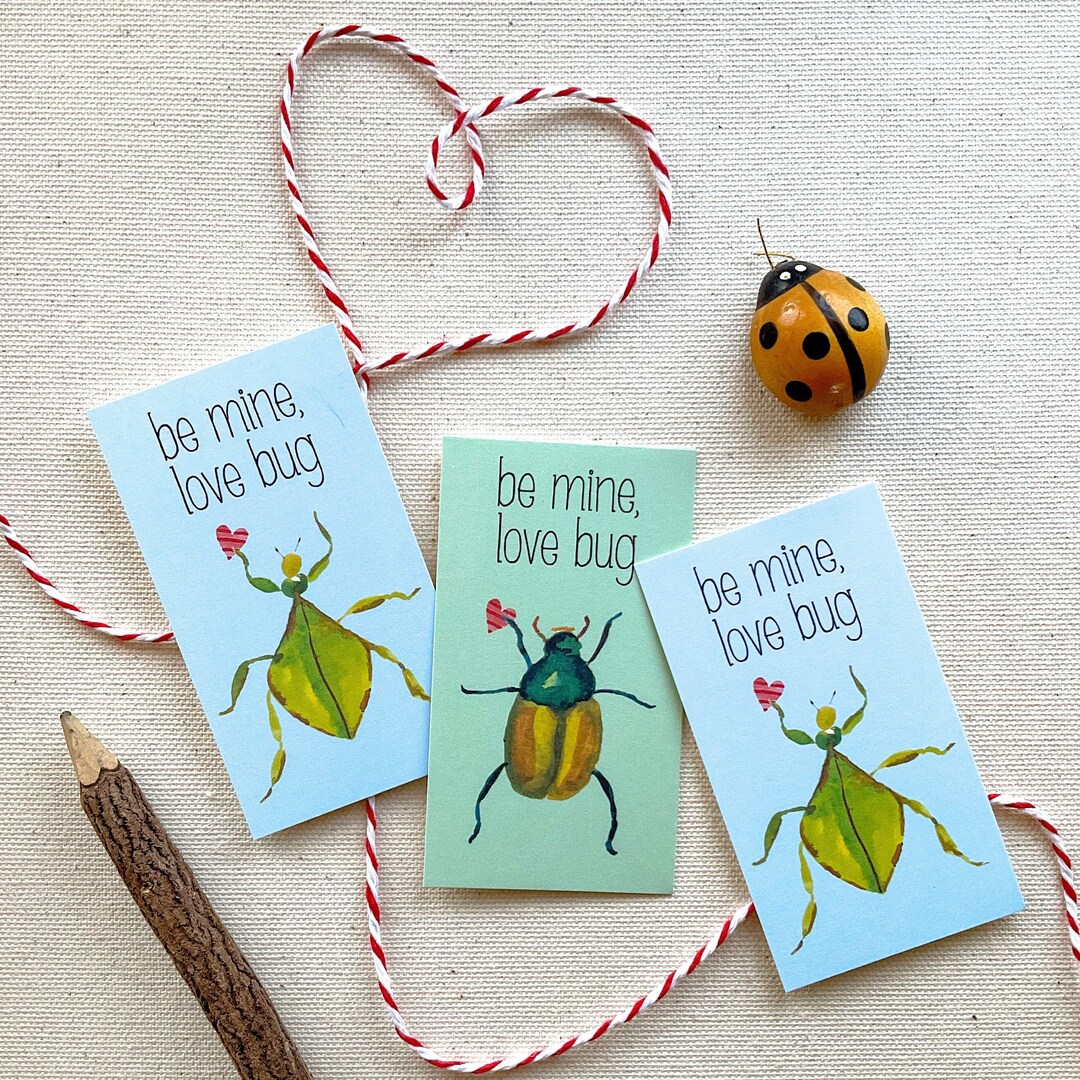 Love Bug Valentine Printables - Be Mine Love Bug Valentine's Day Cards ...