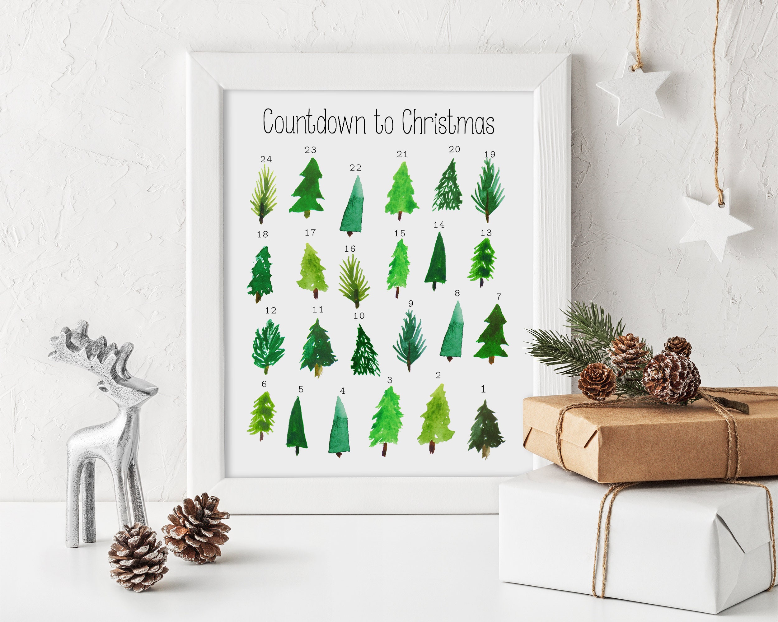 Christmas Countdown Printable Calendar Instant Download - Etsy