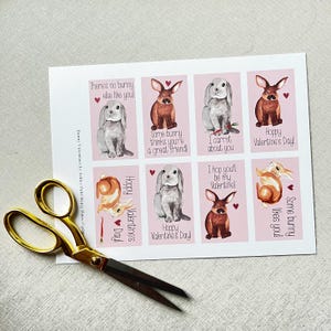 Printable Bunny Valentine Cards for Kids - Rabbit Valentine’s Day Cards ...