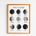 Printable Moon Phase Wall Art Lunar Cycle Poster for Science Classroom ...